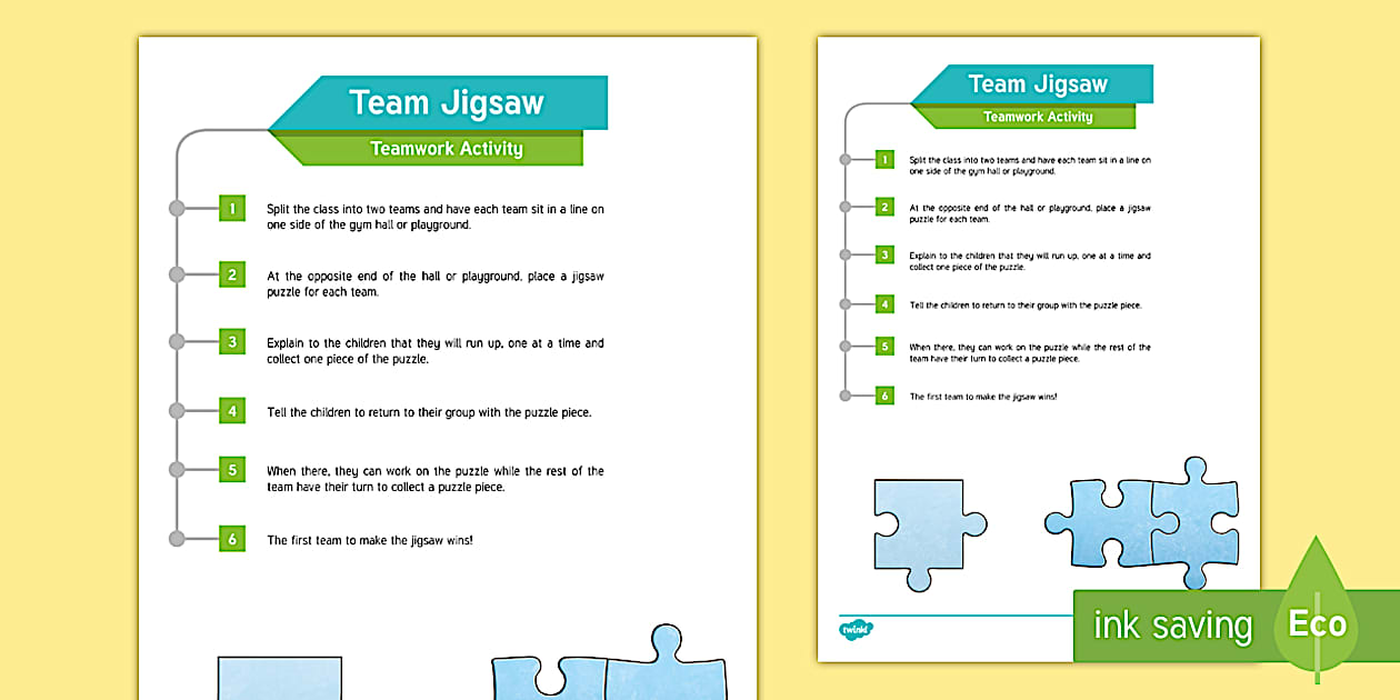 A Team Building Jigsaw Puzzle Template for Year 3-4 | Twinkl