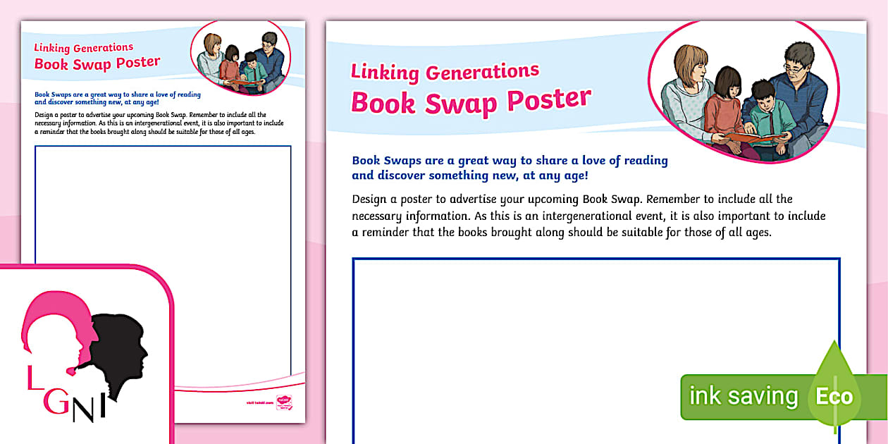 FREE! - Intergenerational Book Swap Poster Design Activity Sheet