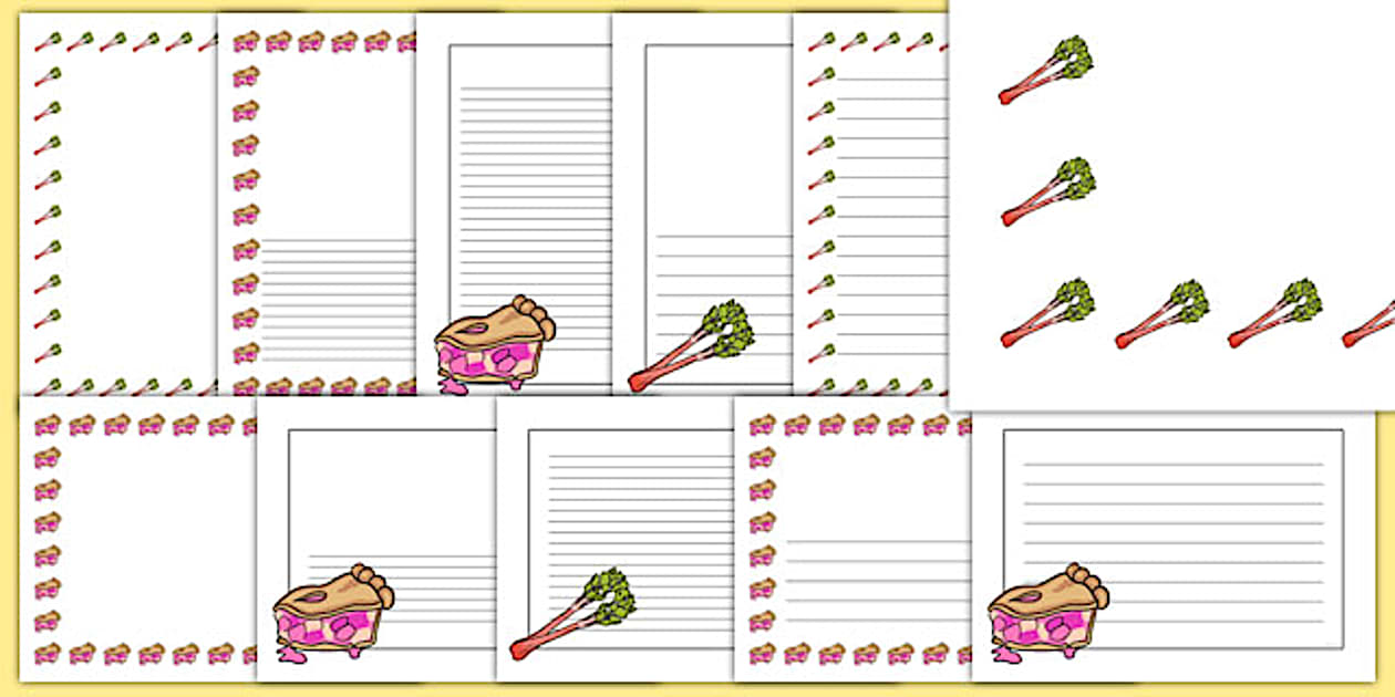 Black and White Rhubarb Page Borders Pack (teacher made)