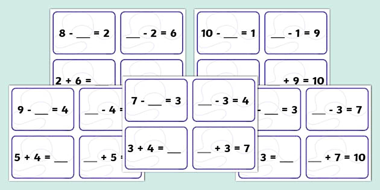 Fact Families Dyscalculia Friendly Flashcards