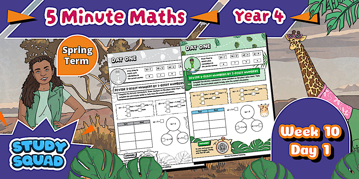 👉 Study Squad 5 Minute Maths - Year 4 Spring - Week10 Day 1