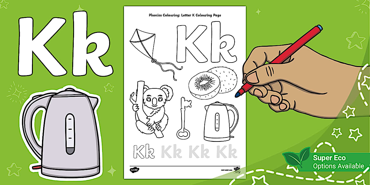Letter K Phonics Colouring Sheet | Parents Resource - Twinkl