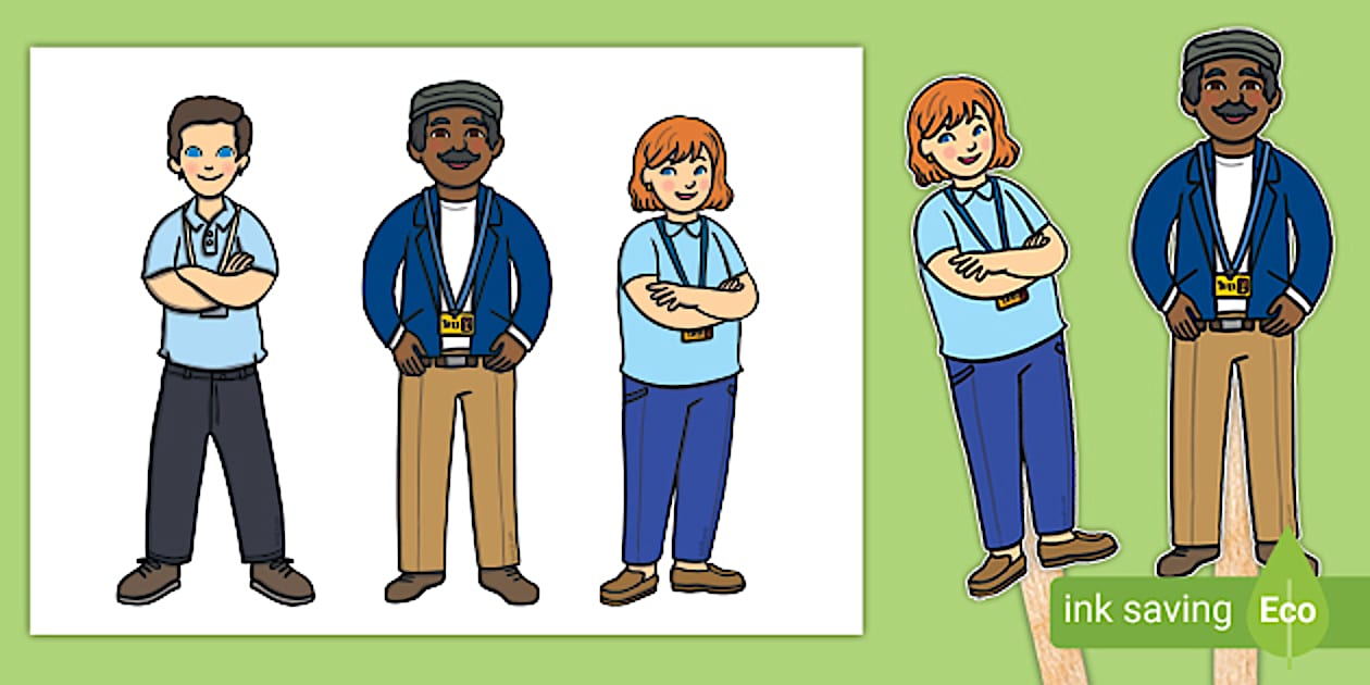 Taxi Driver Stick Puppets (teacher made) - Twinkl