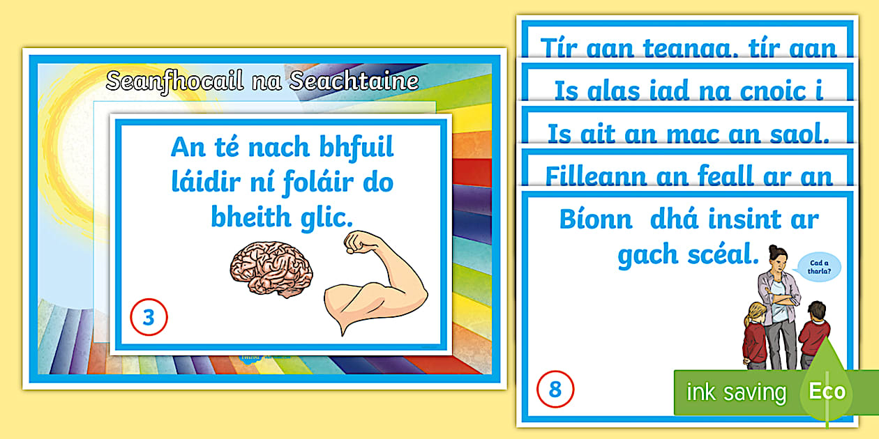 Seanfhocal na Seachtaine Posters | Gaeilge | Twinkl - Twinkl