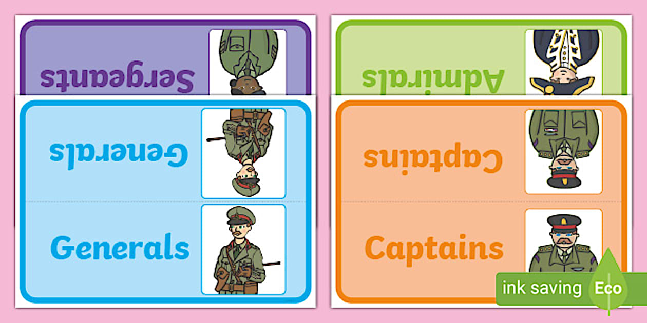 👉 Military Rank Table Signs (teacher made) - Twinkl
