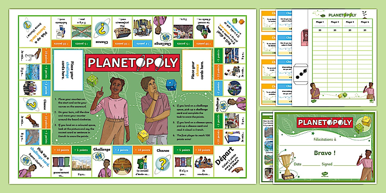 👉 French: Environmental Issues Planetopoly Board Game KS2
