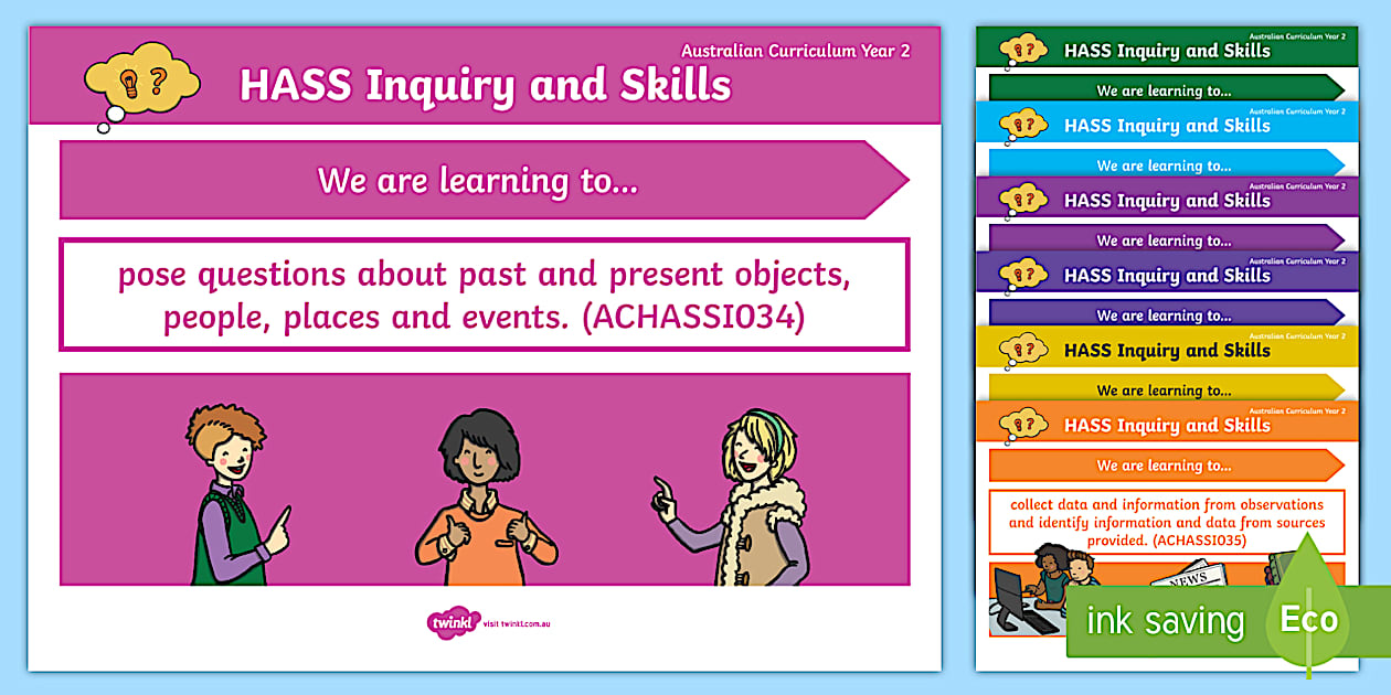 Year 2 Australian HASS Inquiry Skills Content Descriptor Statements Display