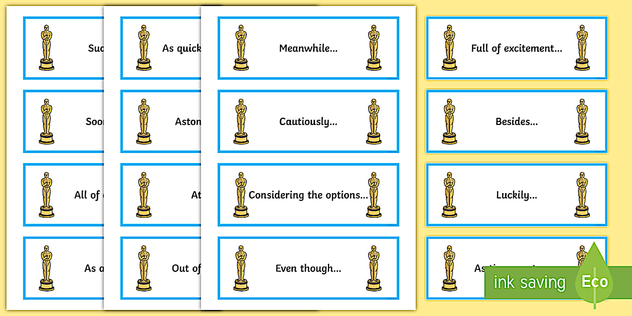 Oscar Worthy Openers Word Cards (teacher made) - Twinkl