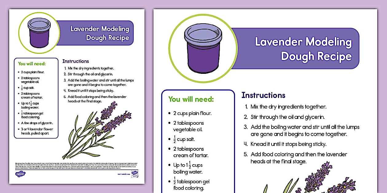 Lavender Modeling Dough Recipe
