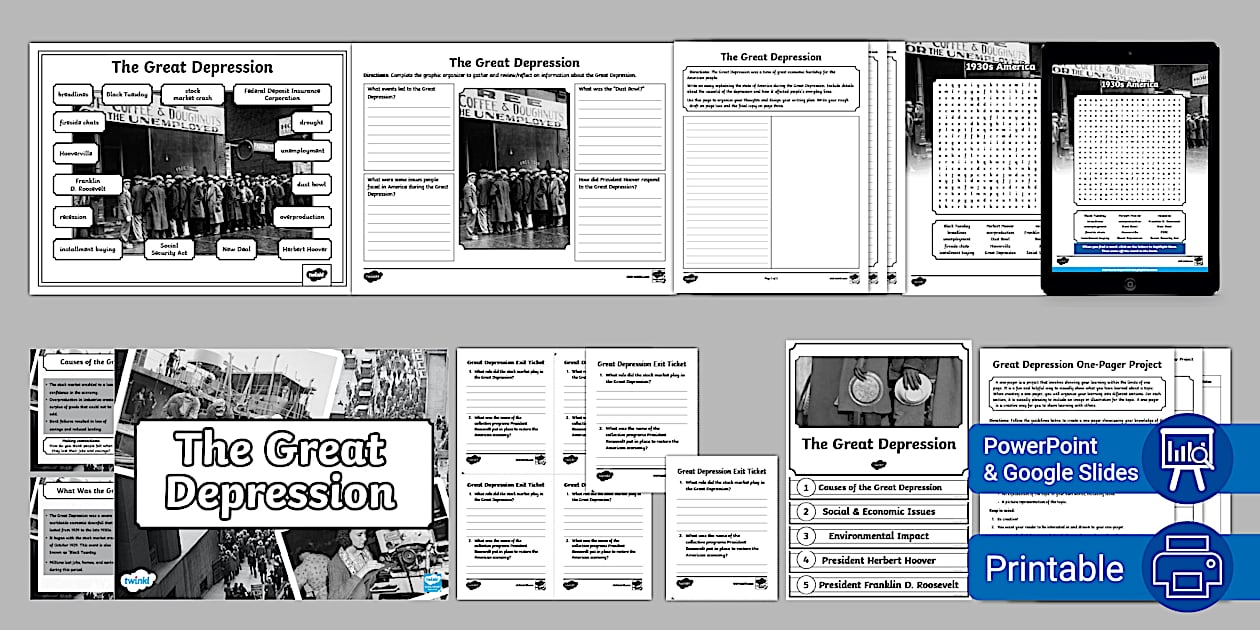 Sixth Grade Great Depression Lesson Pack
