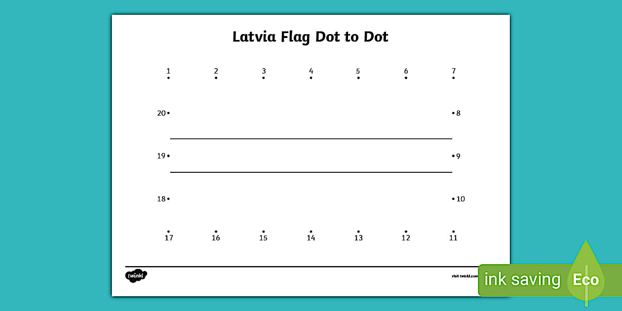 Latvia Flag Dot to Dot Worksheet | Primary Resources