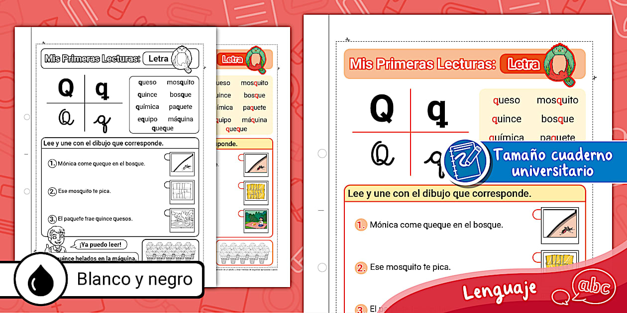Primeras Lecturas | Lecturas Cortas | Letra Q | Solo letra Q