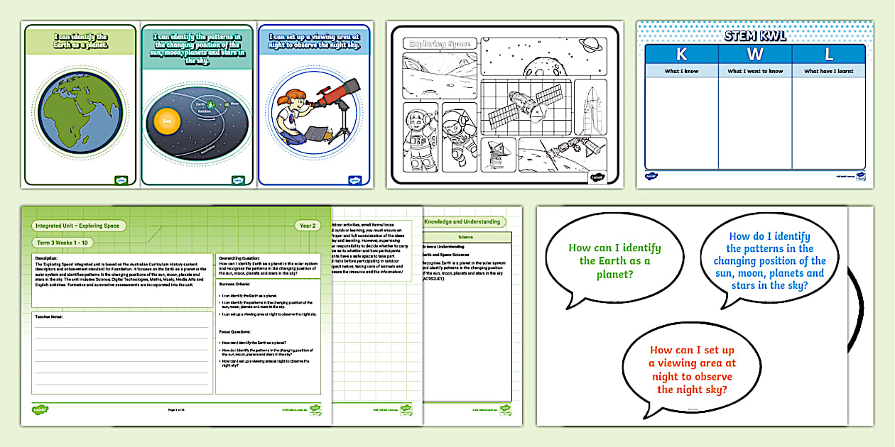 STEM IU Yr 2 Exploring Space Display Pack (teacher made)