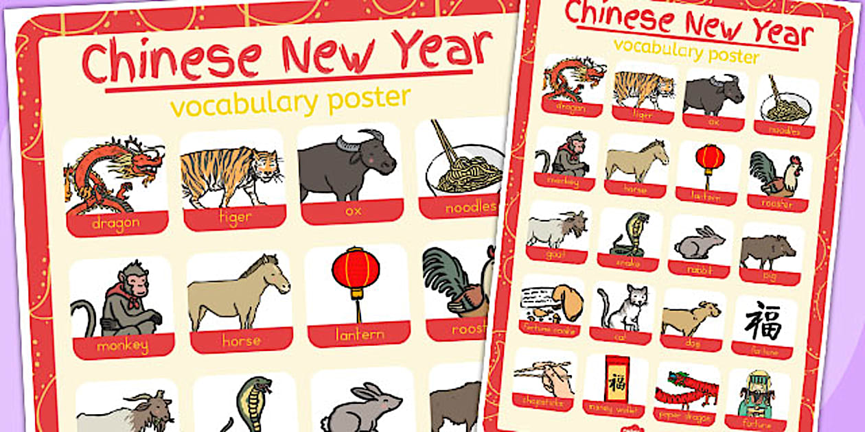 Chinese New Year Themed Vocabulary Poster (teacher made)
