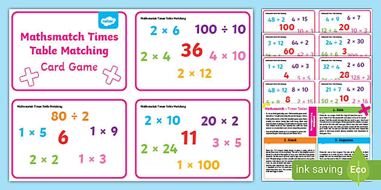 👉 Mathsmatch Times Tables Matching Card Game - Twinkl