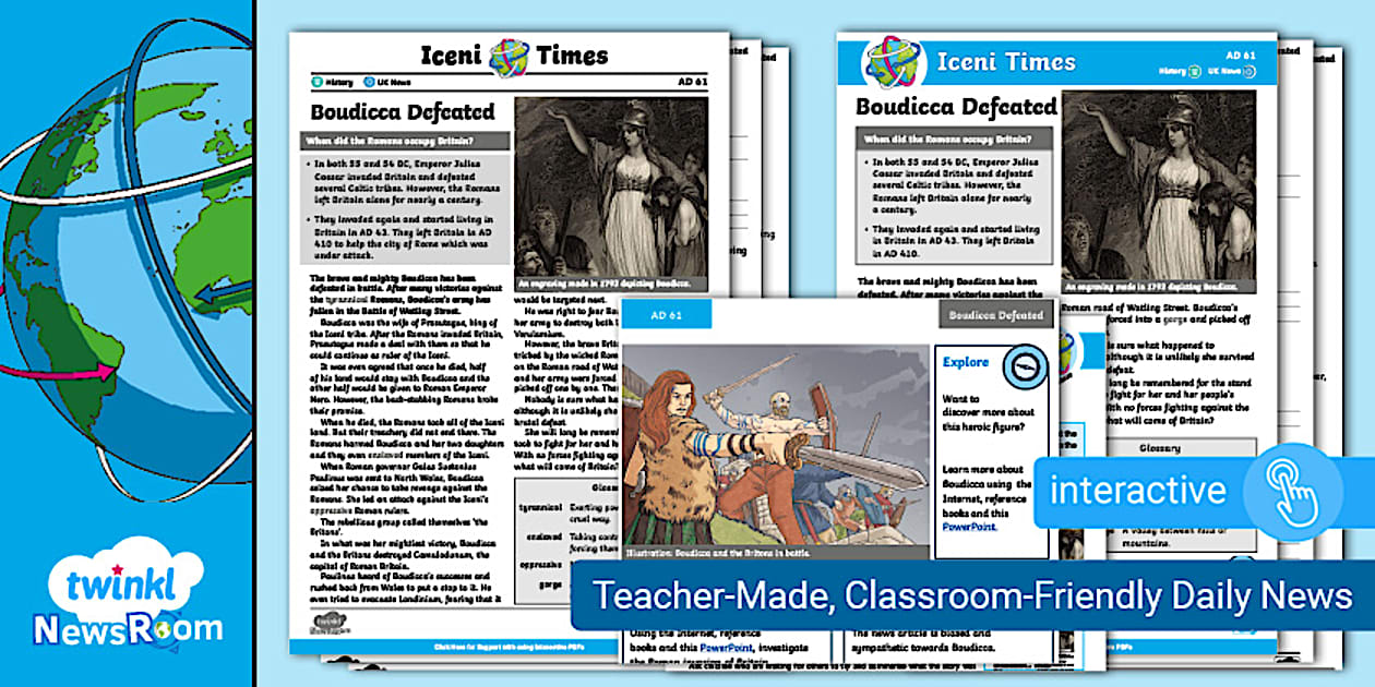 Defeat of Boudica News For Children | Twinkl Resources