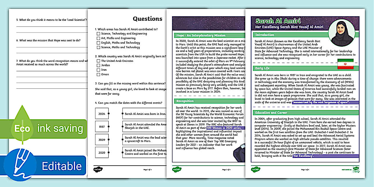 Sarah Al Amiri Reading Comprehension