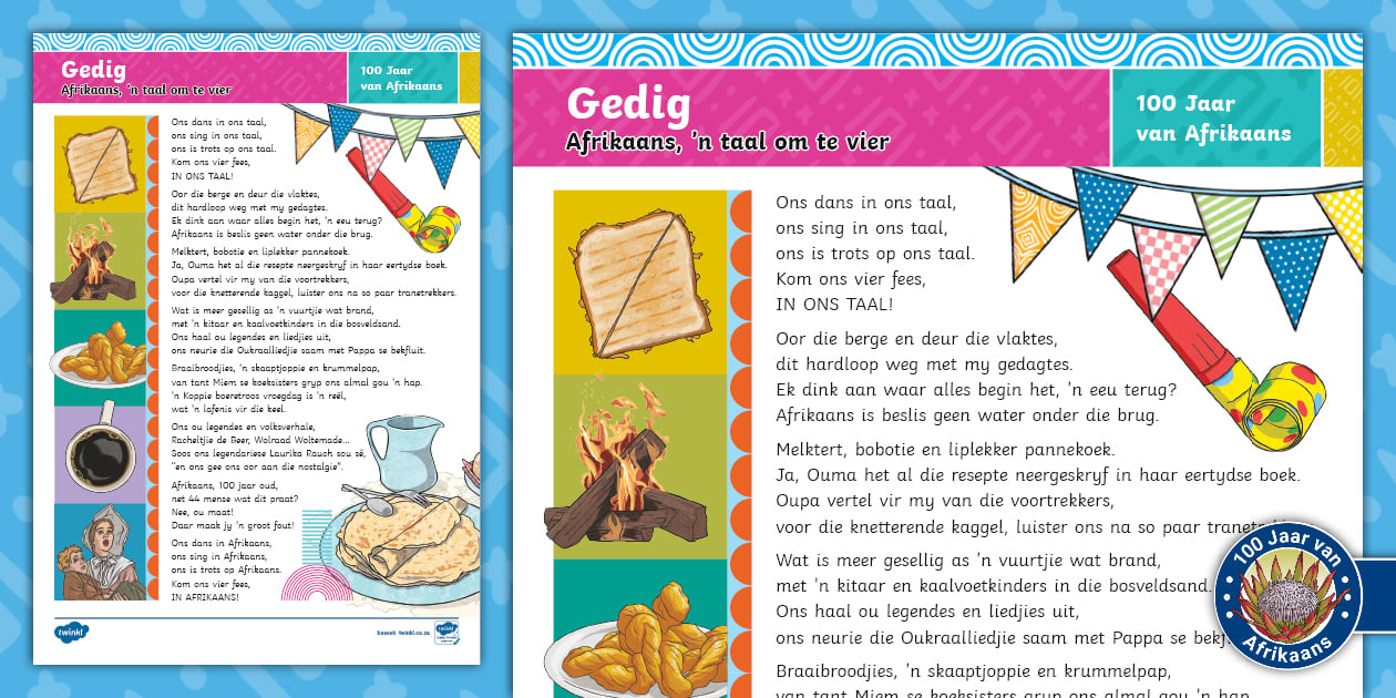 100 Jaar van Afrikaans Projek - Gedig (Teacher-Made)