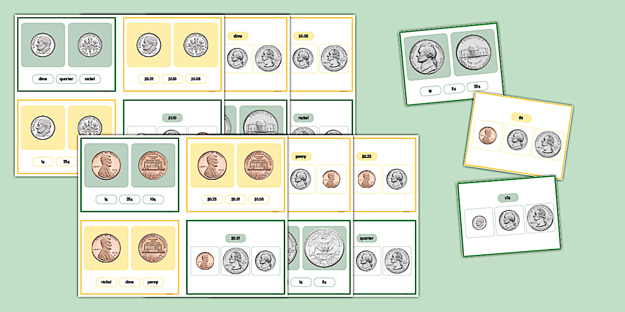 Coin Photo Clip Cards (teacher made) - Twinkl