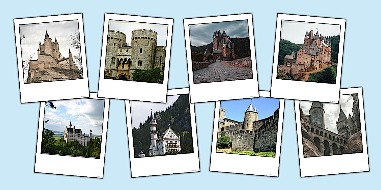 Outside Castles Instant Photo Style Display Images - Twinkl