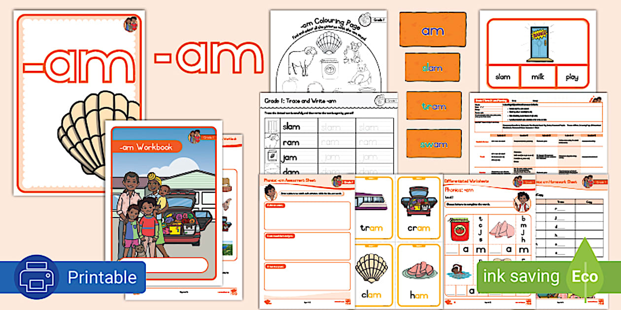 Grade 1 Phonics Pack -am (Hecho por educadores) - Twinkl