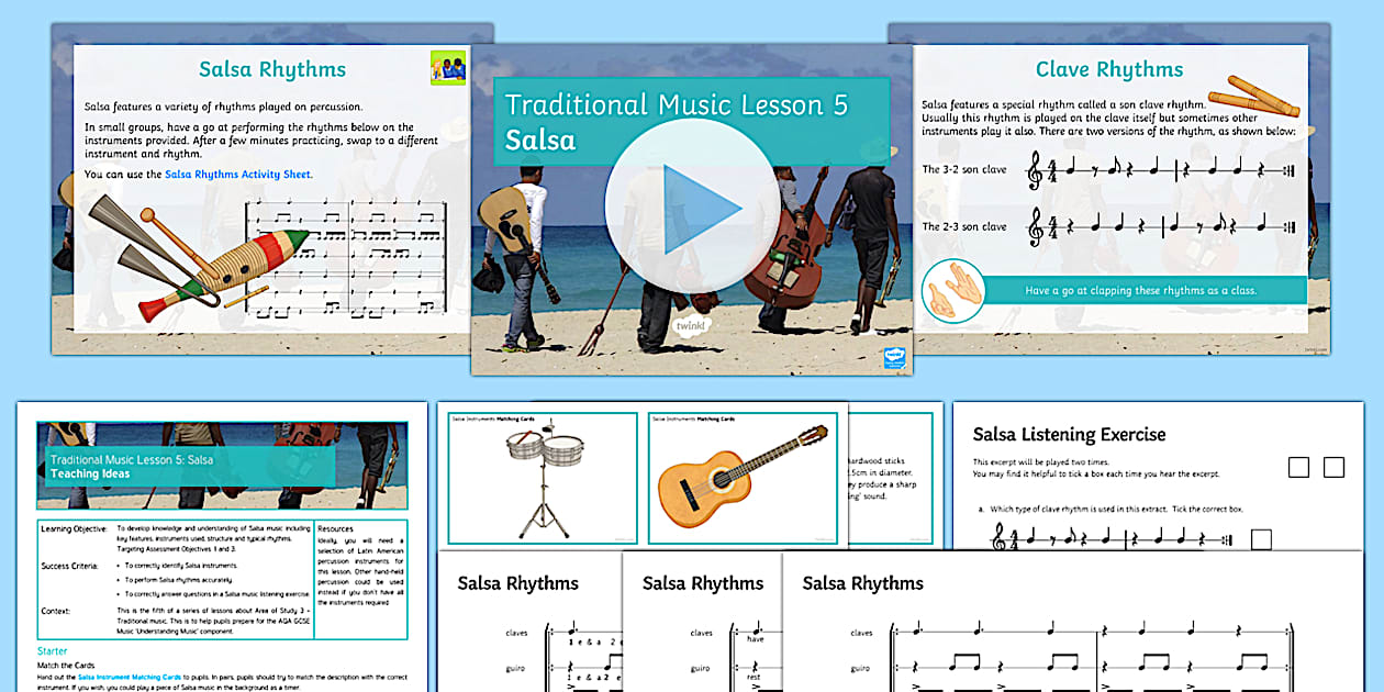 GCSE Traditional Music Lesson 5: Salsa Lesson Pack - Twinkl