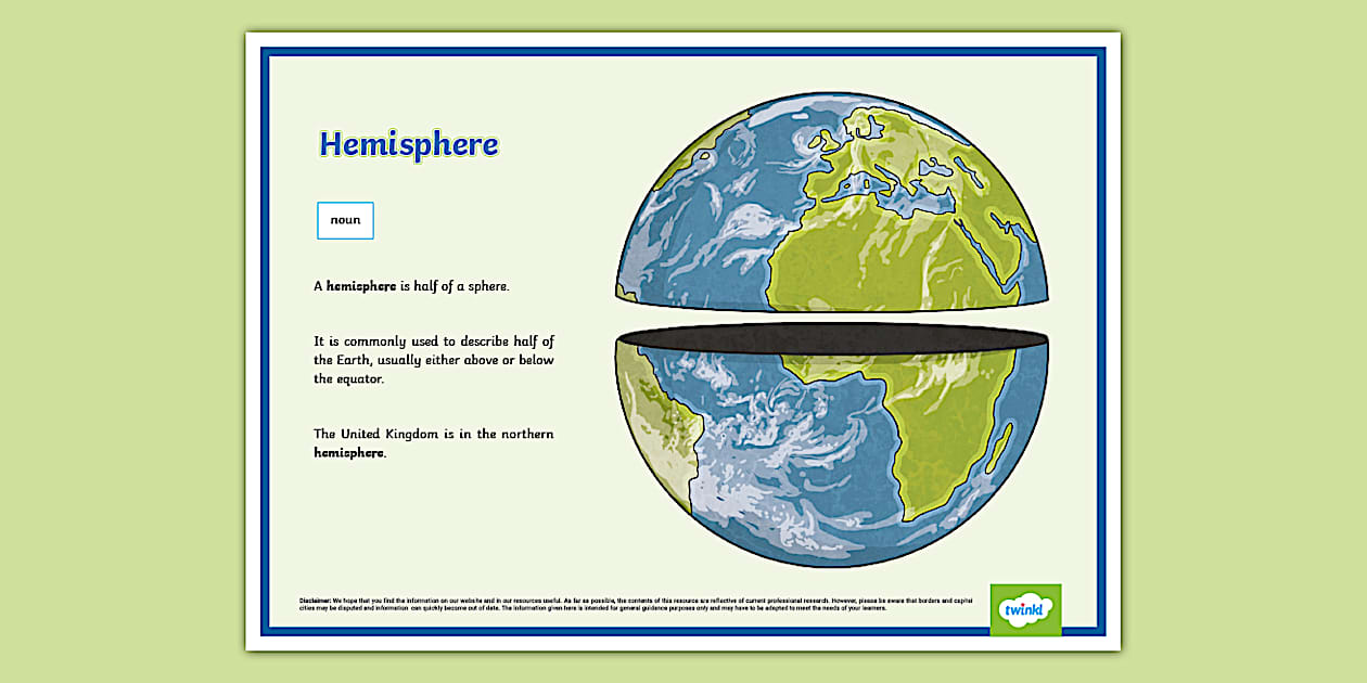 What Are Earth's Hemispheres? Definition Poster