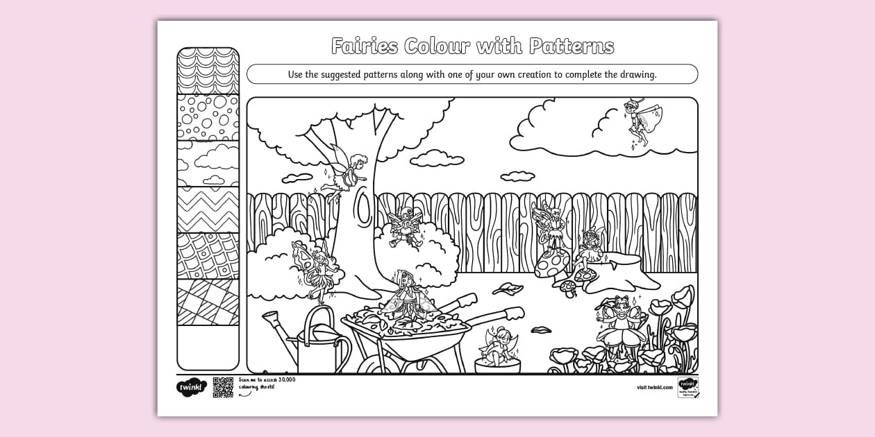 Fairies Colour with Patterns Activity (teacher made)
