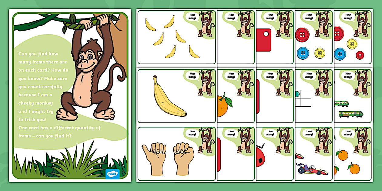 Cheeky Monkey Numbers 1 to 10 Counting Cards Activity Pack