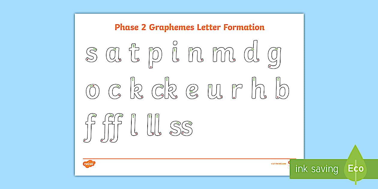 Middle East Phase 2 Graphemes Letter Formation Worksheet / Worksheets