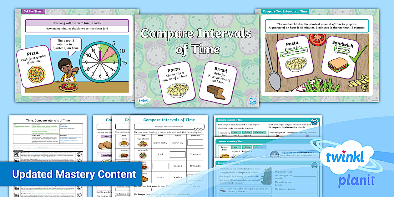 👉 Y2 Time Compare and Sequence PlanIt Maths Lesson 10