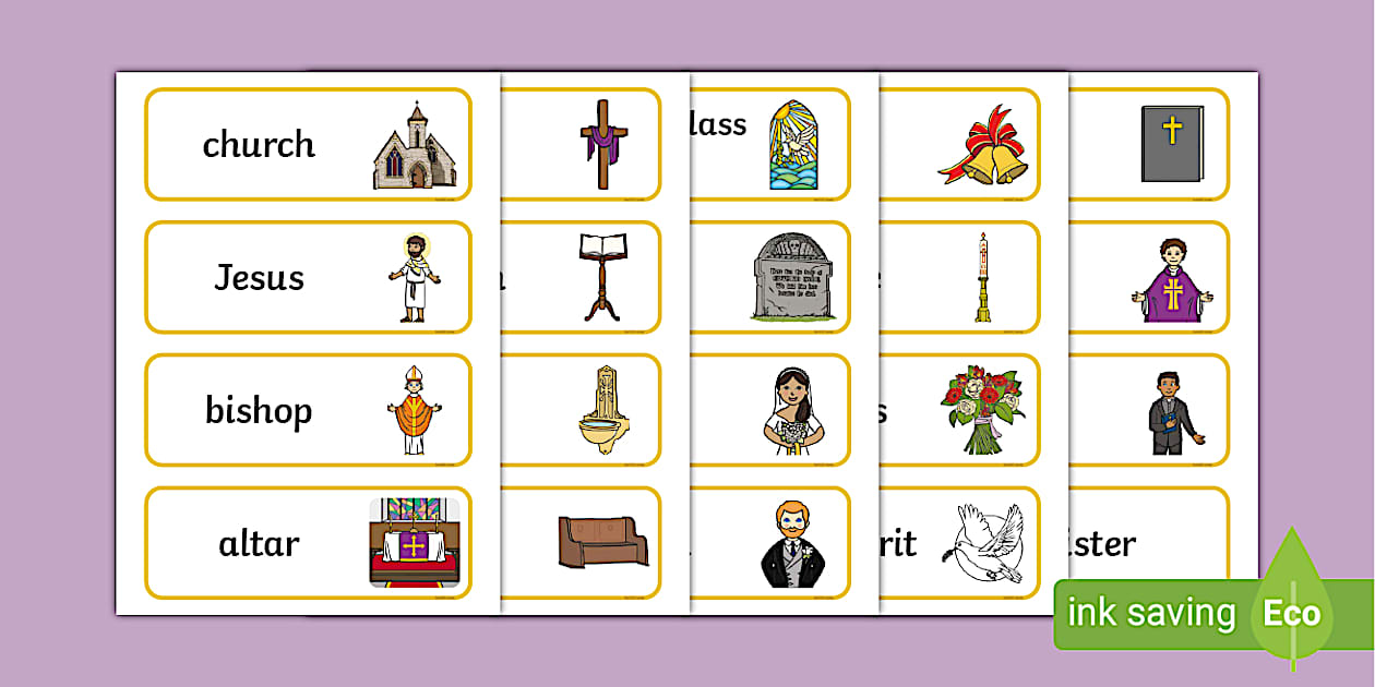 Christian Church Word Cards (teacher made) - Twinkl