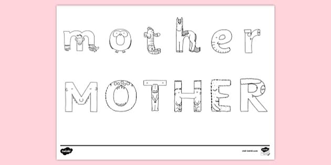 Mother Alphabet Colouring Page | Colouring Sheets - Twinkl