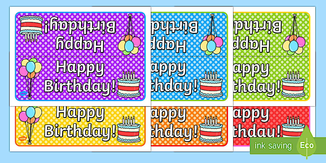 Editable Happy Birthday Foldable Table Sign - Twinkl