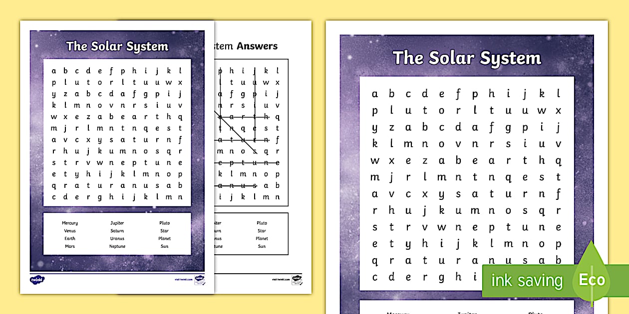 Solar System Space Word Search - Primary Resources - Twinkl