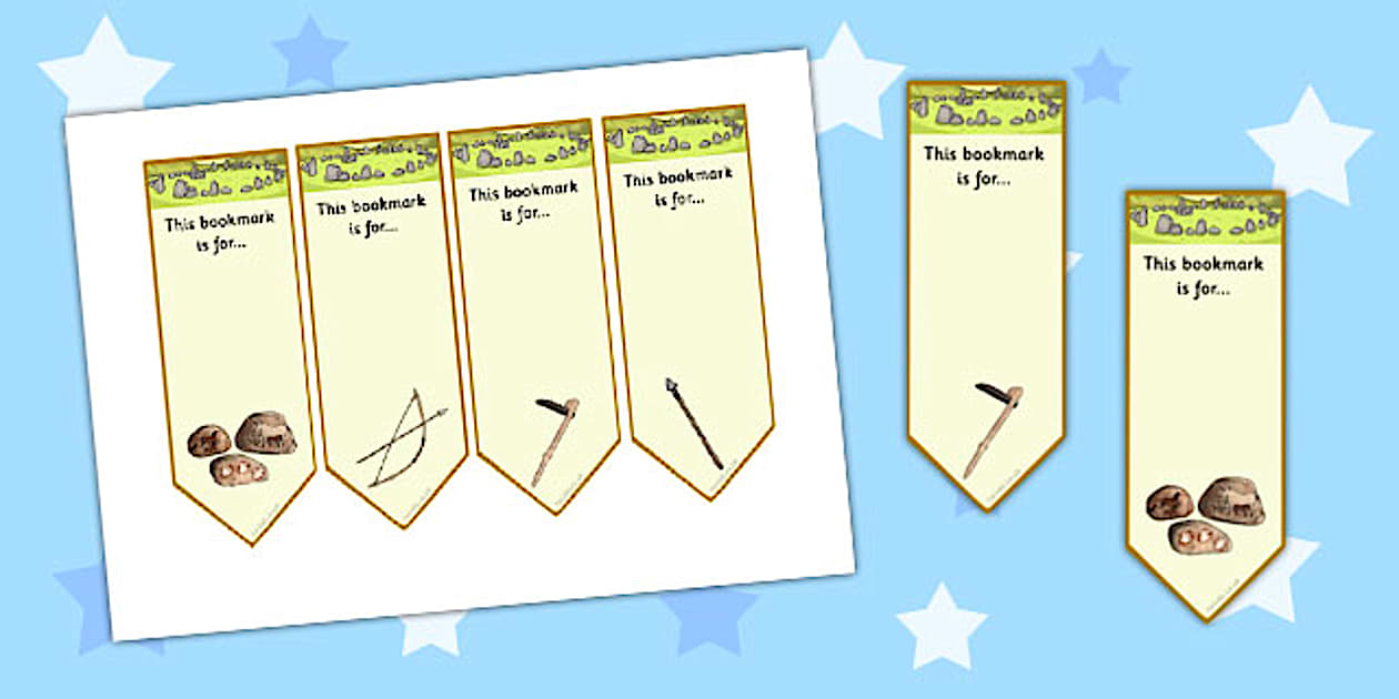 Editable Stone Age Bookmarks (professor feito) - Twinkl