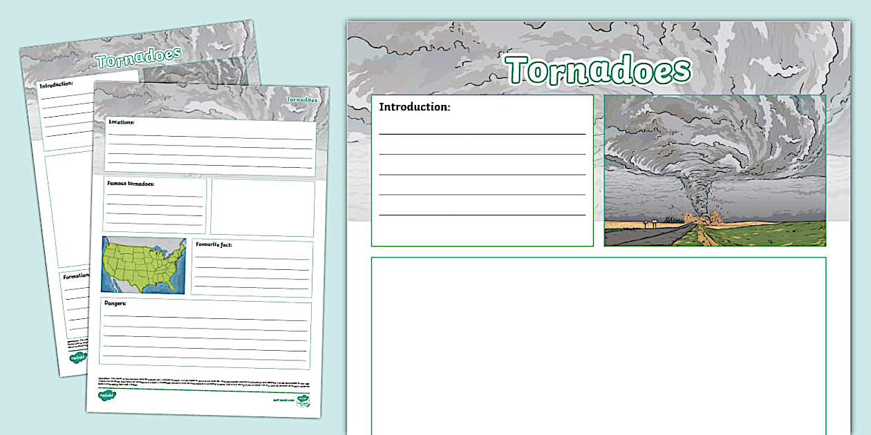 Tornadoes Non-Chronological Report Template (teacher made)