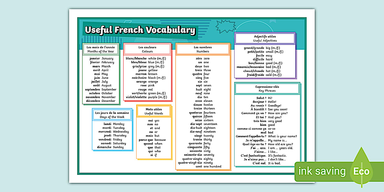 👉 French Vocabulary Words | Twinkl - Twinkl