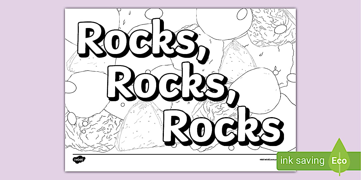 STEM IU Yr 3 Rocks, Rocks, Rocks Title Colouring Page