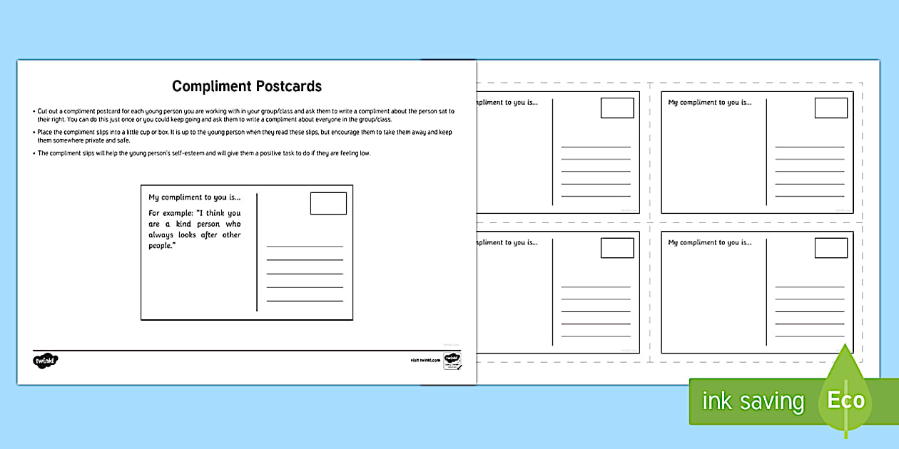 Editable Praise Postcards - ESL Resources (teacher made)