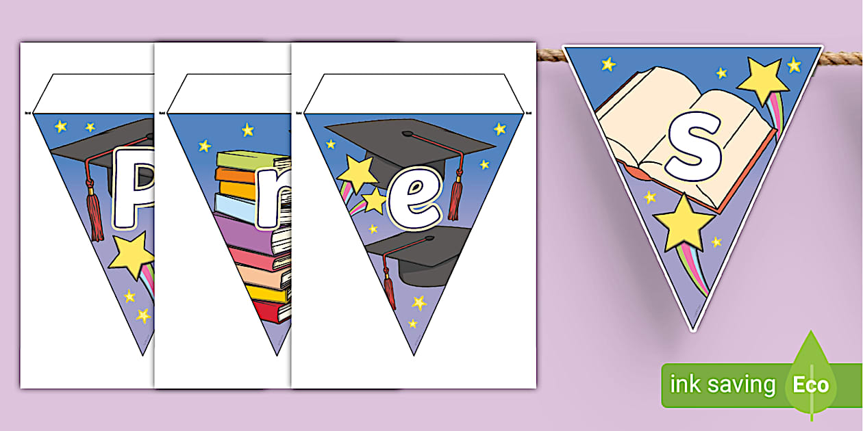 Preschool/Kindergarten Graduation Bunting Academic Theme