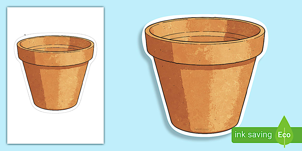 Plant Pot Display Cut-Out (Hecho por educadores) - Twinkl