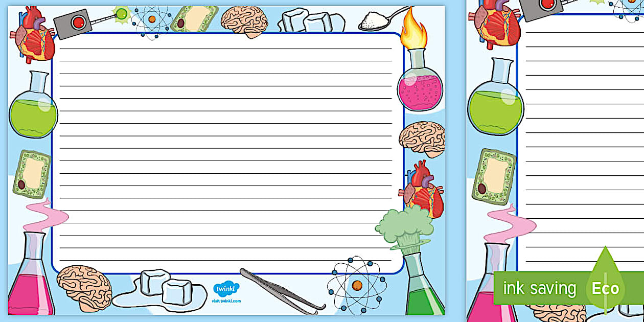 Editable Science Page Borders Landscape (teacher made)