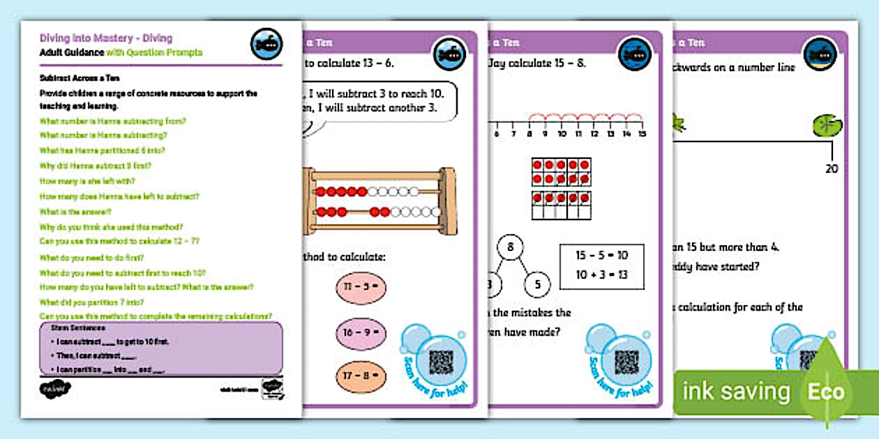 👉 Year 2 Diving into Mastery: Step 10 Subtract across a Ten