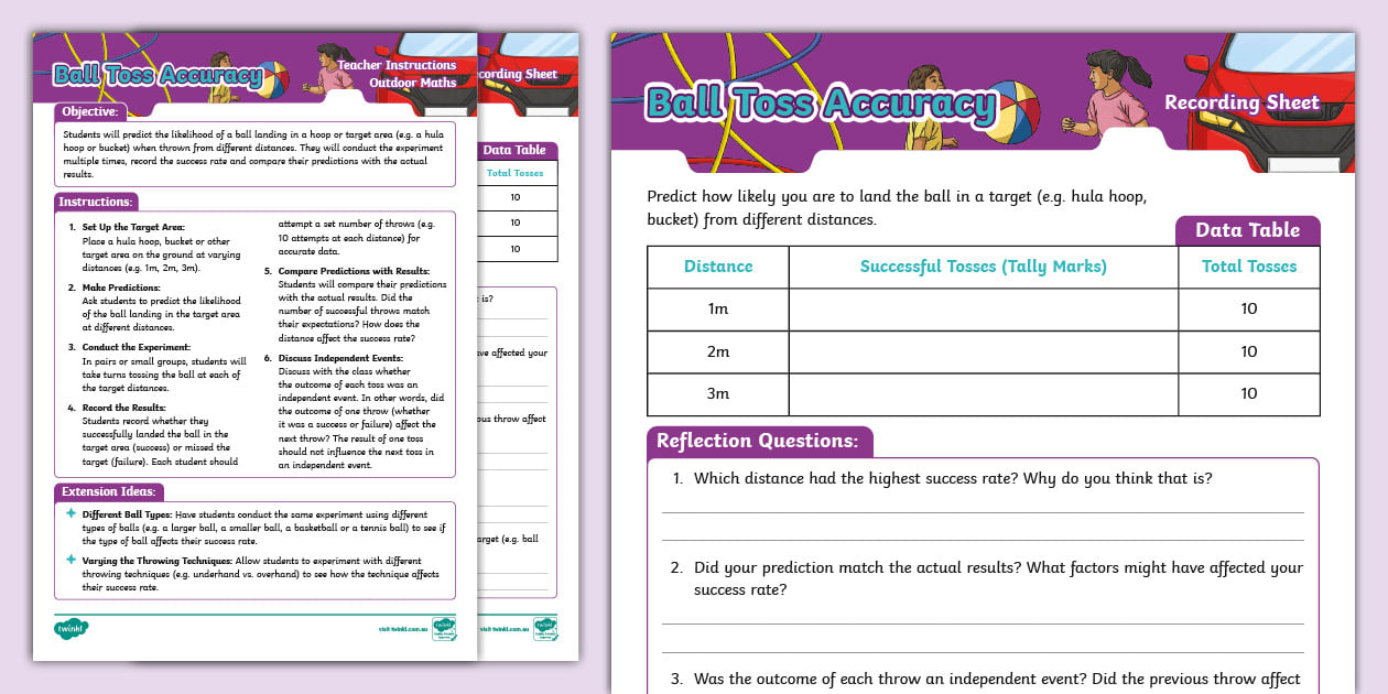 Outdoor Maths: Ball Toss Accuracy (teacher made) - Twinkl