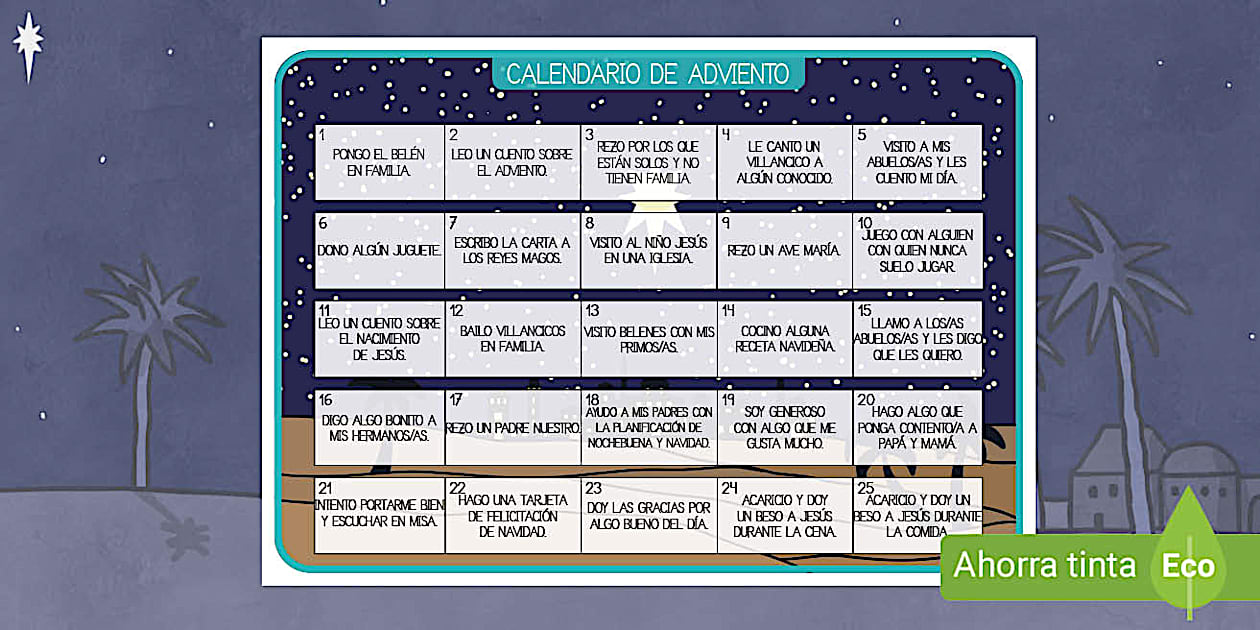 Calendario de adviento - Navidad (teacher made) - Twinkl