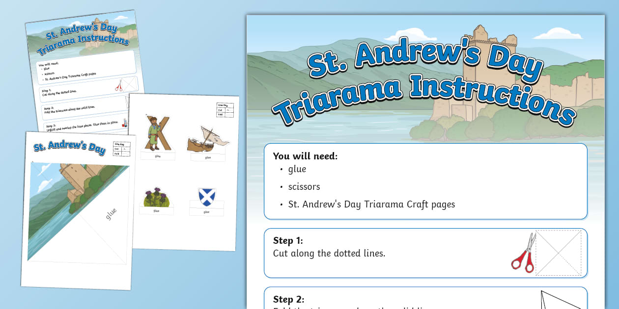 St. Andrew's Day Triarama Craft (professor feito) - Twinkl