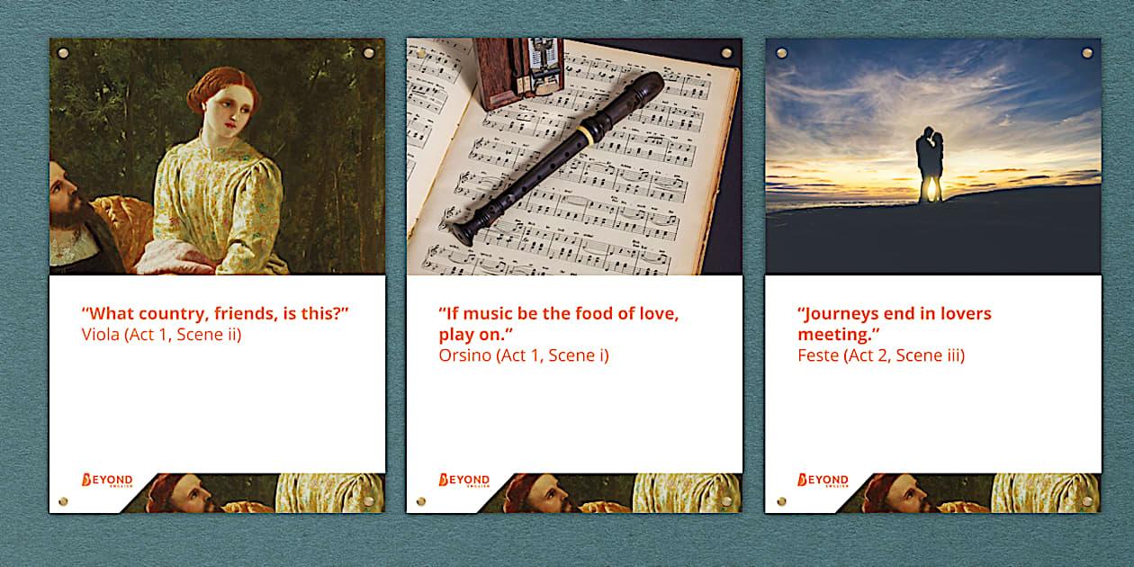 Twelfth Night Key Quotations Photo-Based Display Pack