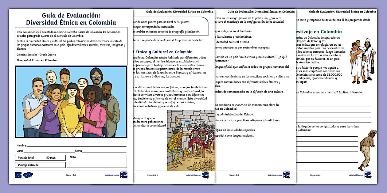Guía de Evaluación: Diversidad Étnica en Colombia - Twinkl