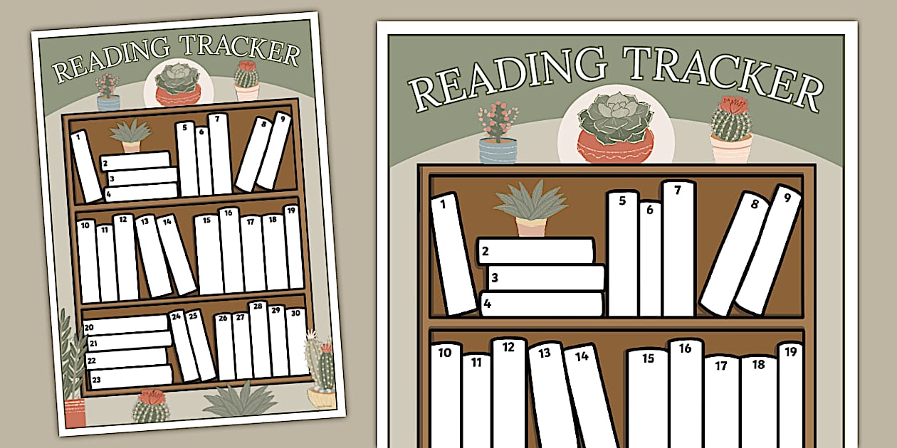 Succulents-Themed Reading Tracker (teacher made) - Twinkl